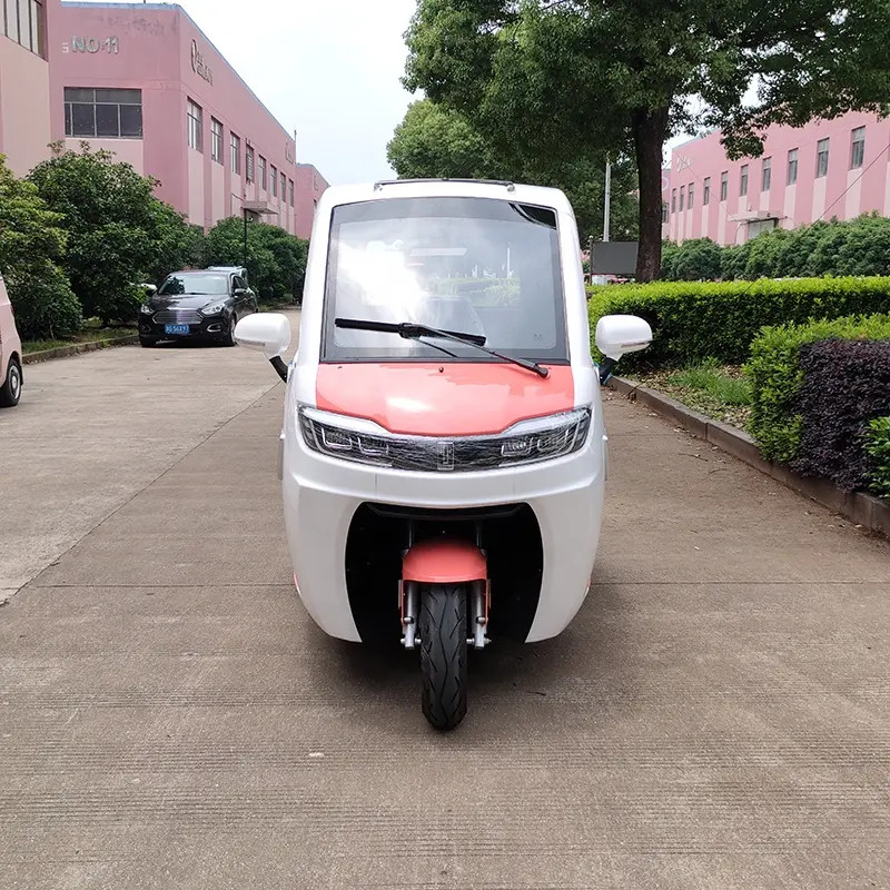 Plastic Cabin Electric Passenger Closed Tricycles 800W Enclosed ...