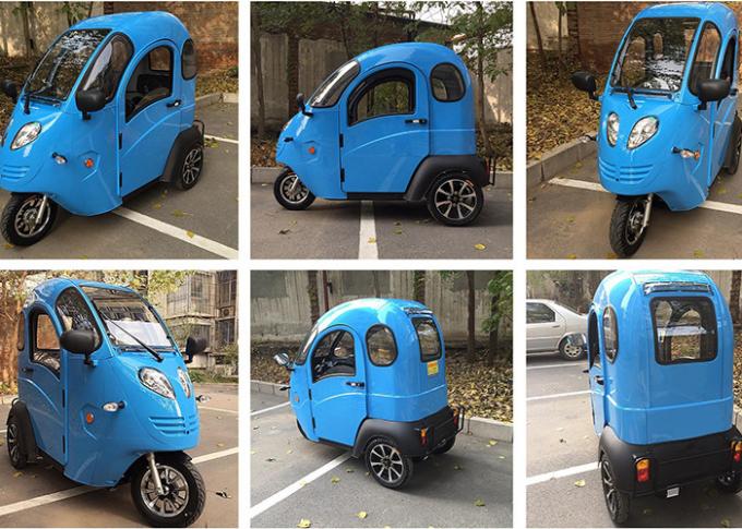 Passenger Seat Roof Covered Electric Bike , 800 W Enclosed 3 Wheel ...
